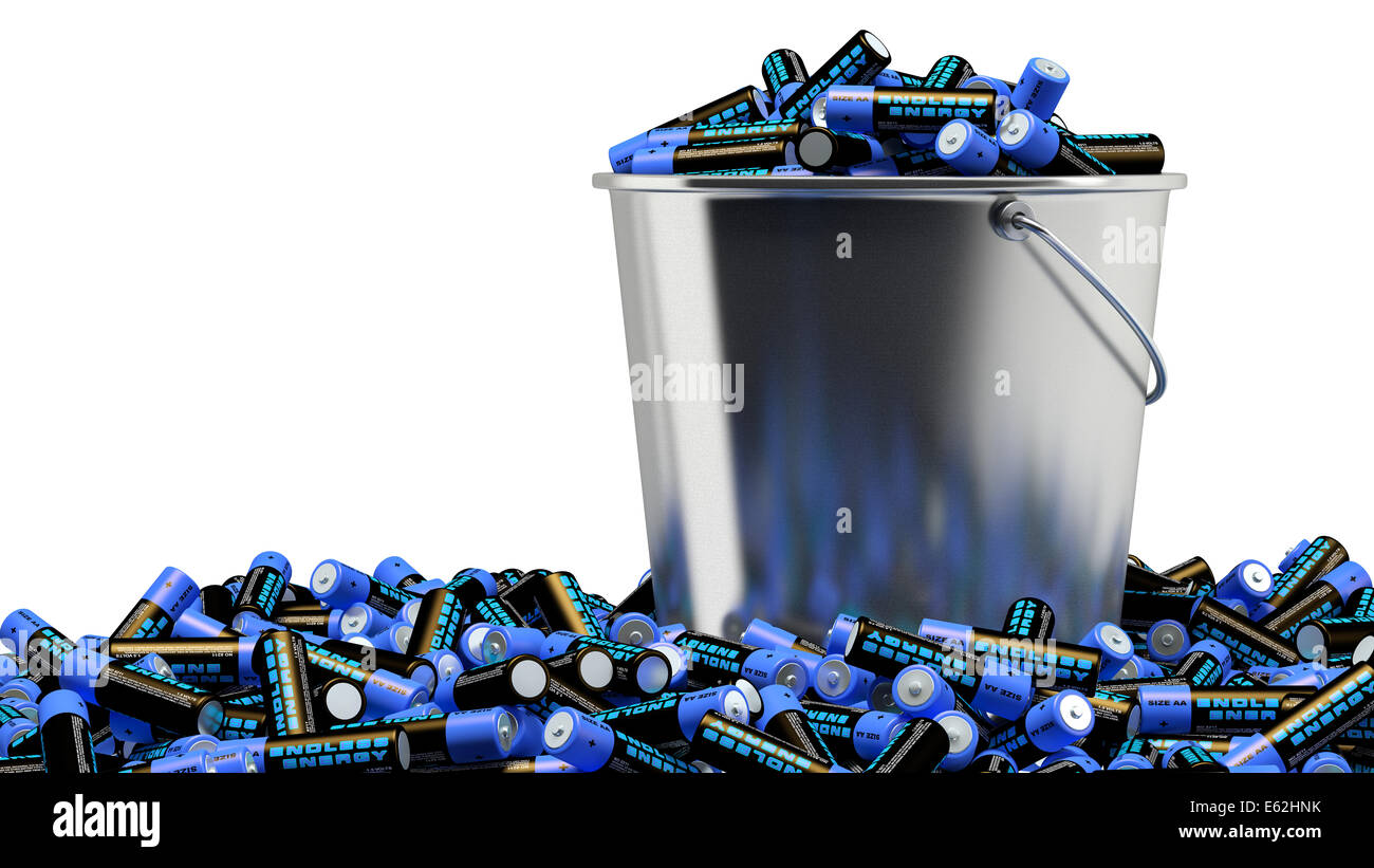 Alkaline Batteries in a bucket Stock Photo - Alamy