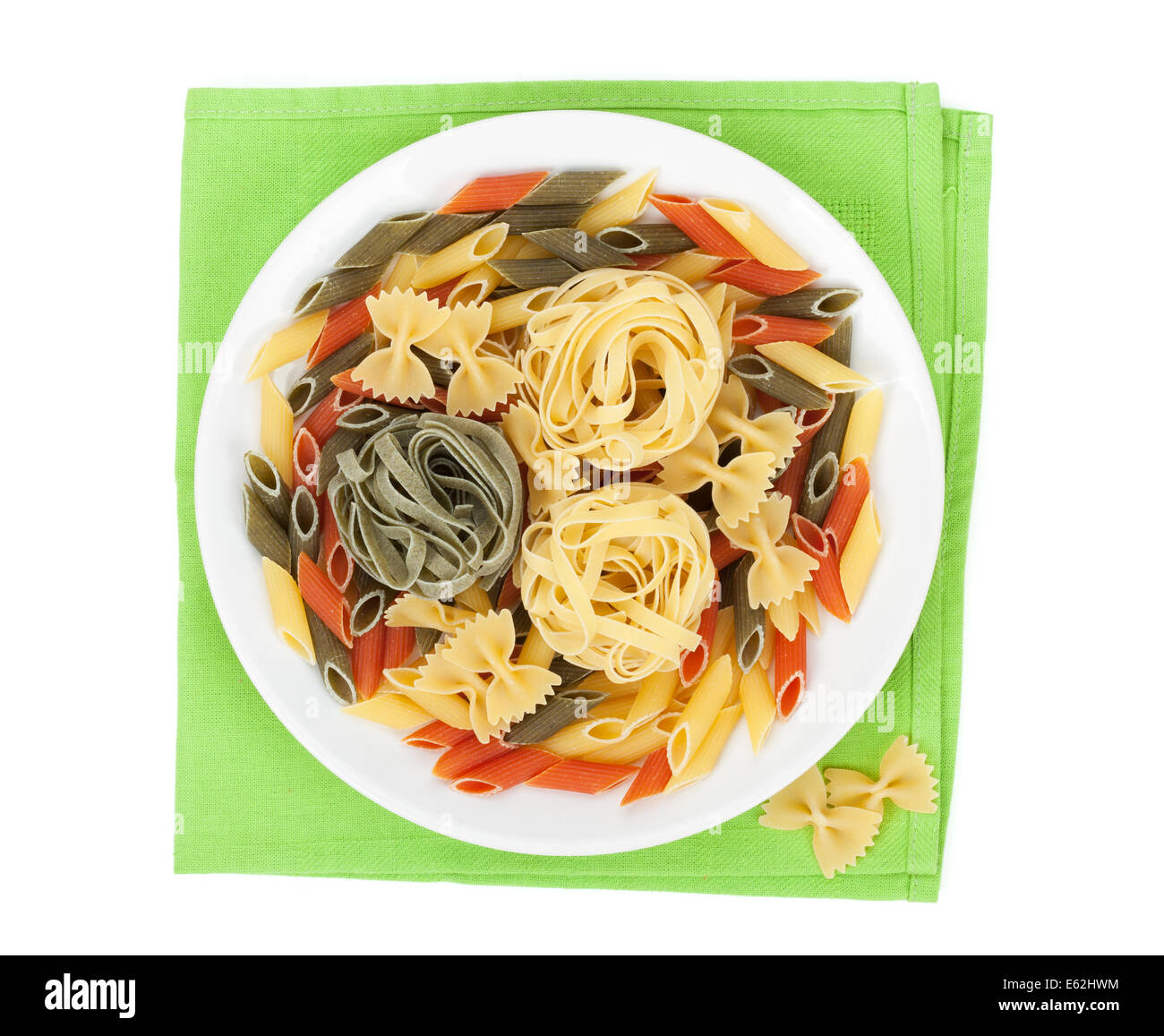 Plate of pasta on coloured plate hi-res stock photography and images ...