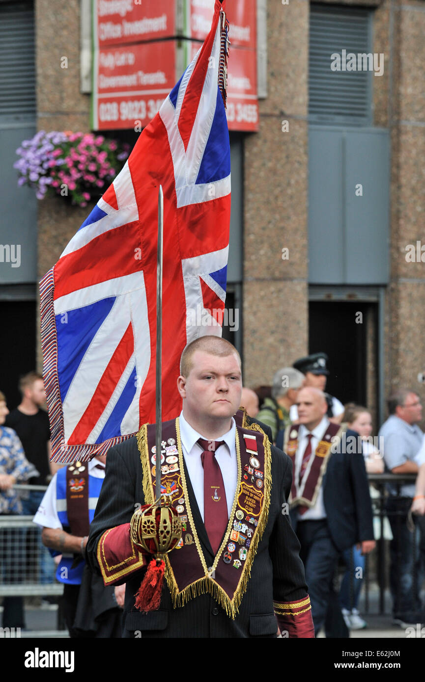 A member of the Apprentice Boys of Derry Baker Parent Club carries a ...