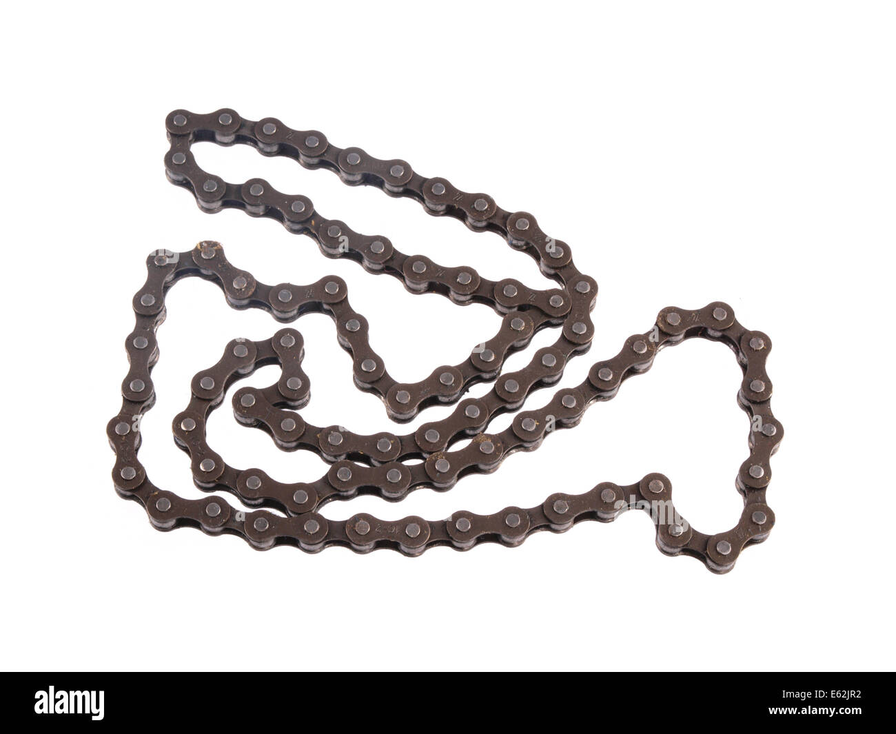 Close up photo of a bicycle chain on a white background Stock Photo - Alamy