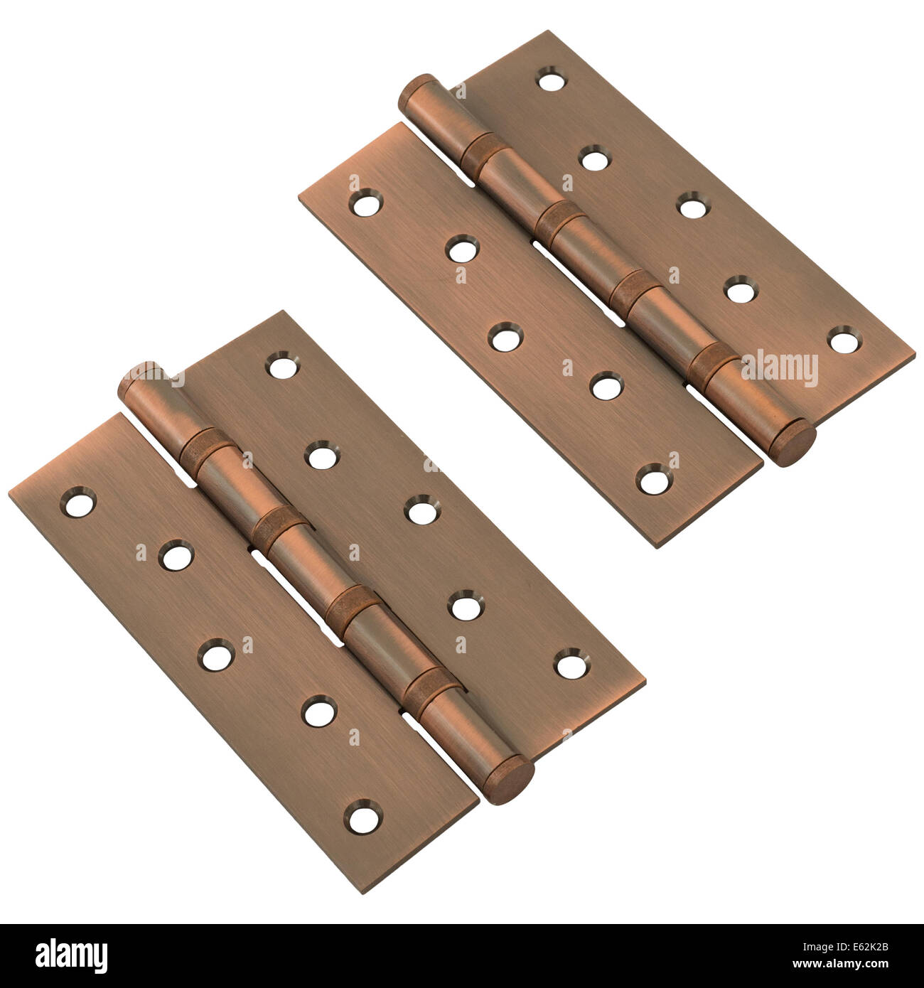 Two door hinges isolated on white background Stock Photo - Alamy