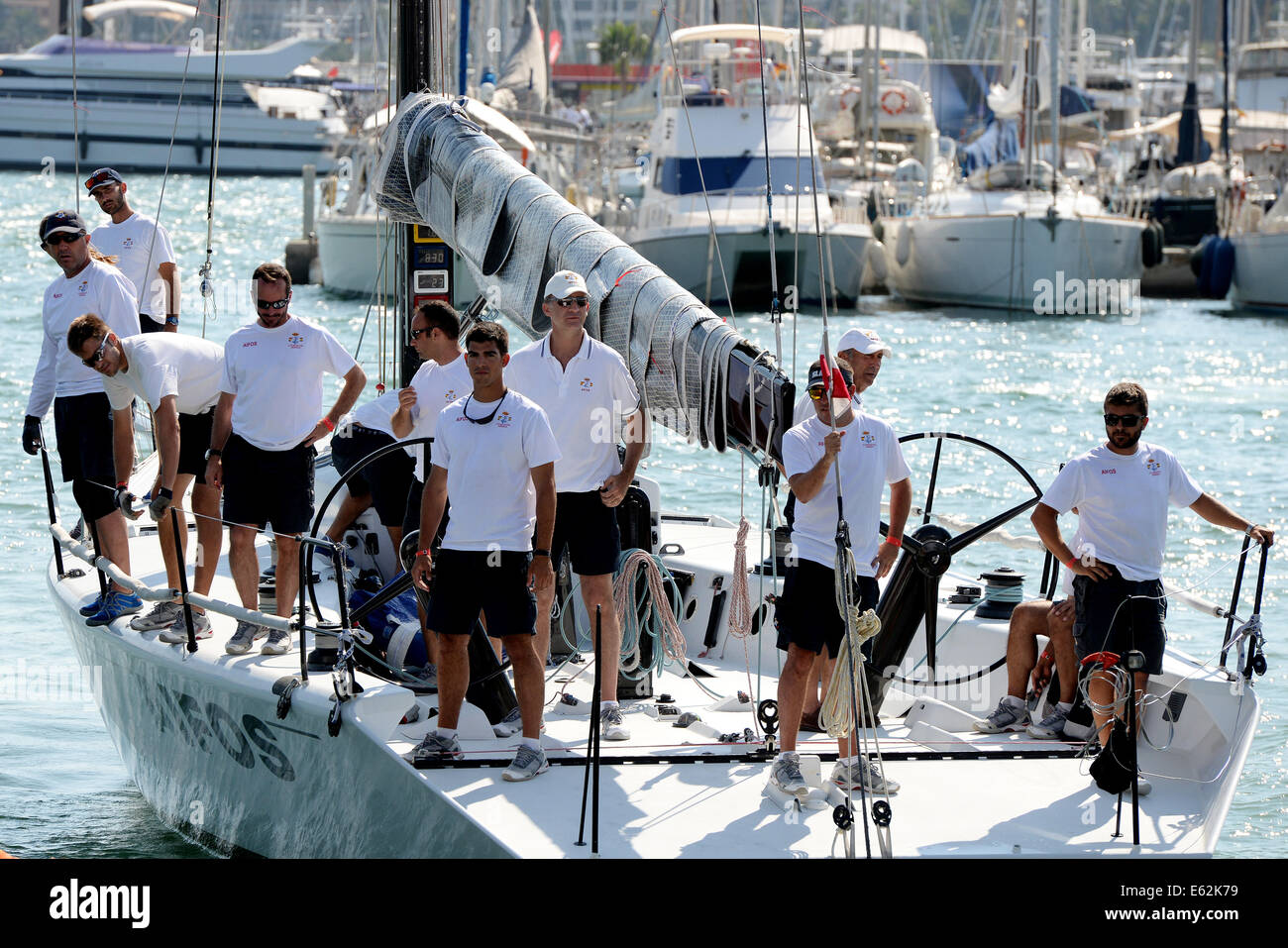 King Felipe VI of Spain during their first race of the King's Cup ...