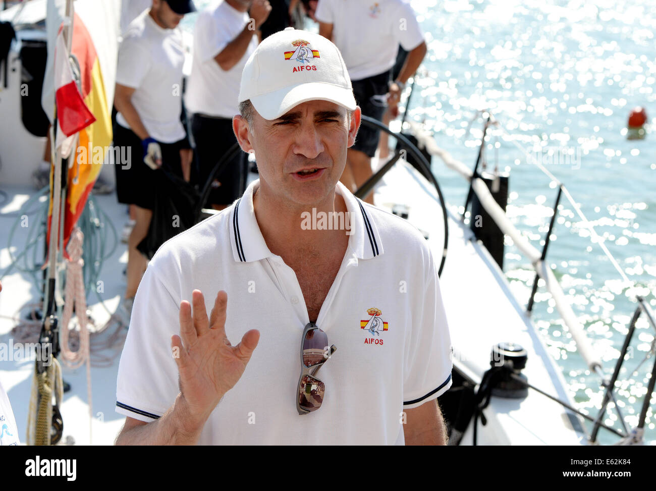 King Felipe VI of Spain during their first race of the King's Cup ...