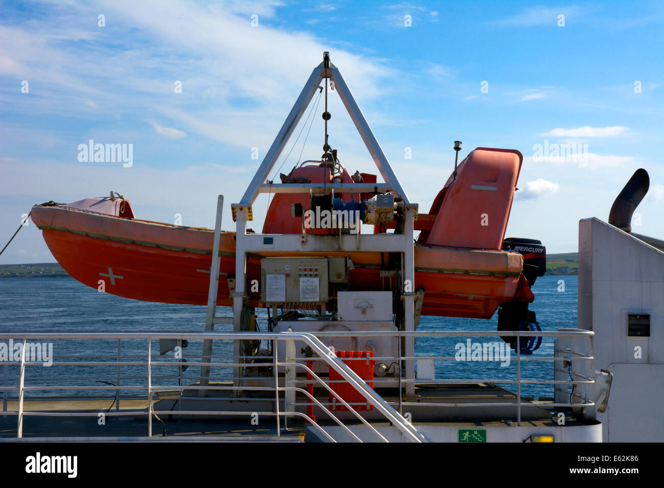 Safety lifeboat on Ferry Pentalina Stock Photo - Alamy