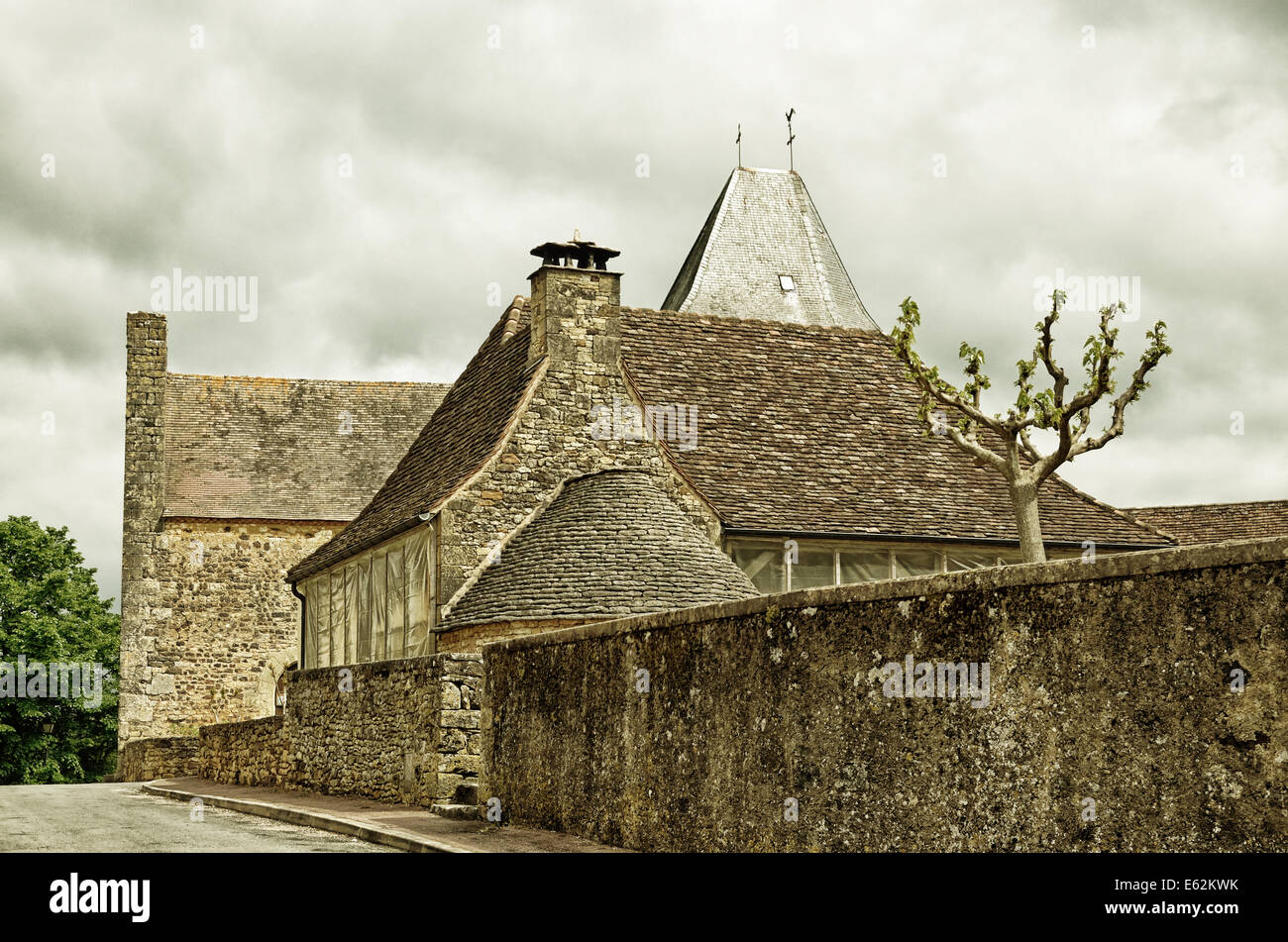 French medieval town Audrix Stock Photo - Alamy