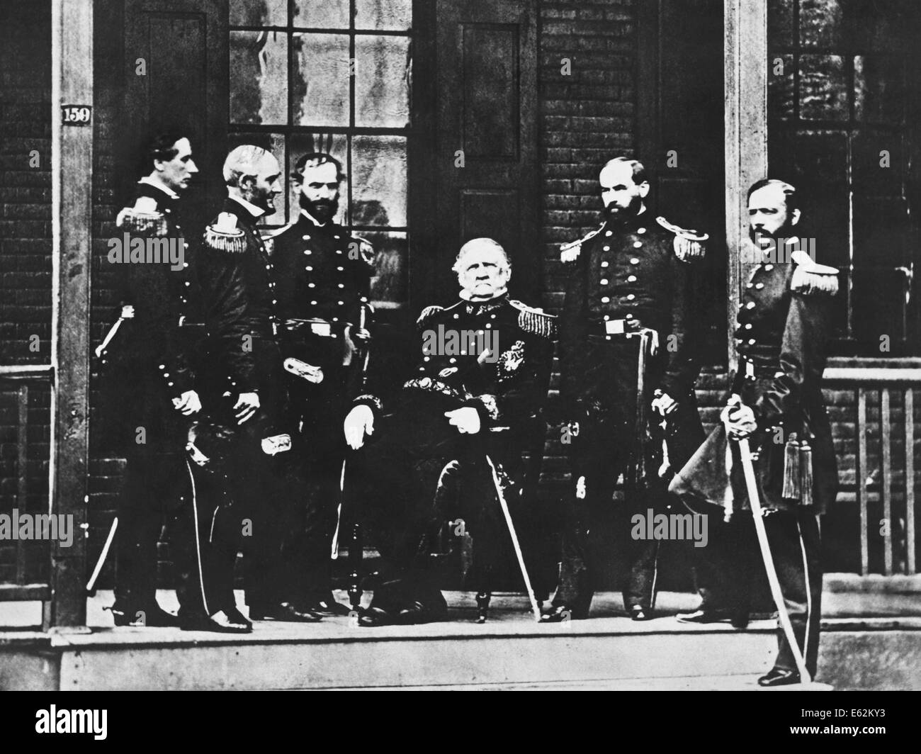 Vintage photo of Winfield Scott and staff Stock Photo - Alamy