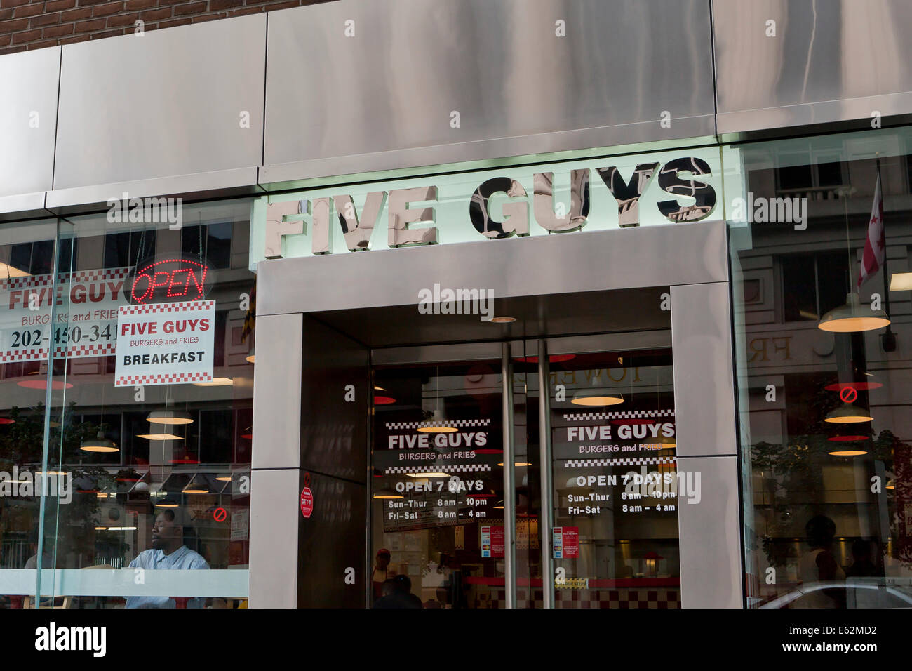 Five Guys hamburger restaurant storefront - Washington, DC USA Stock ...