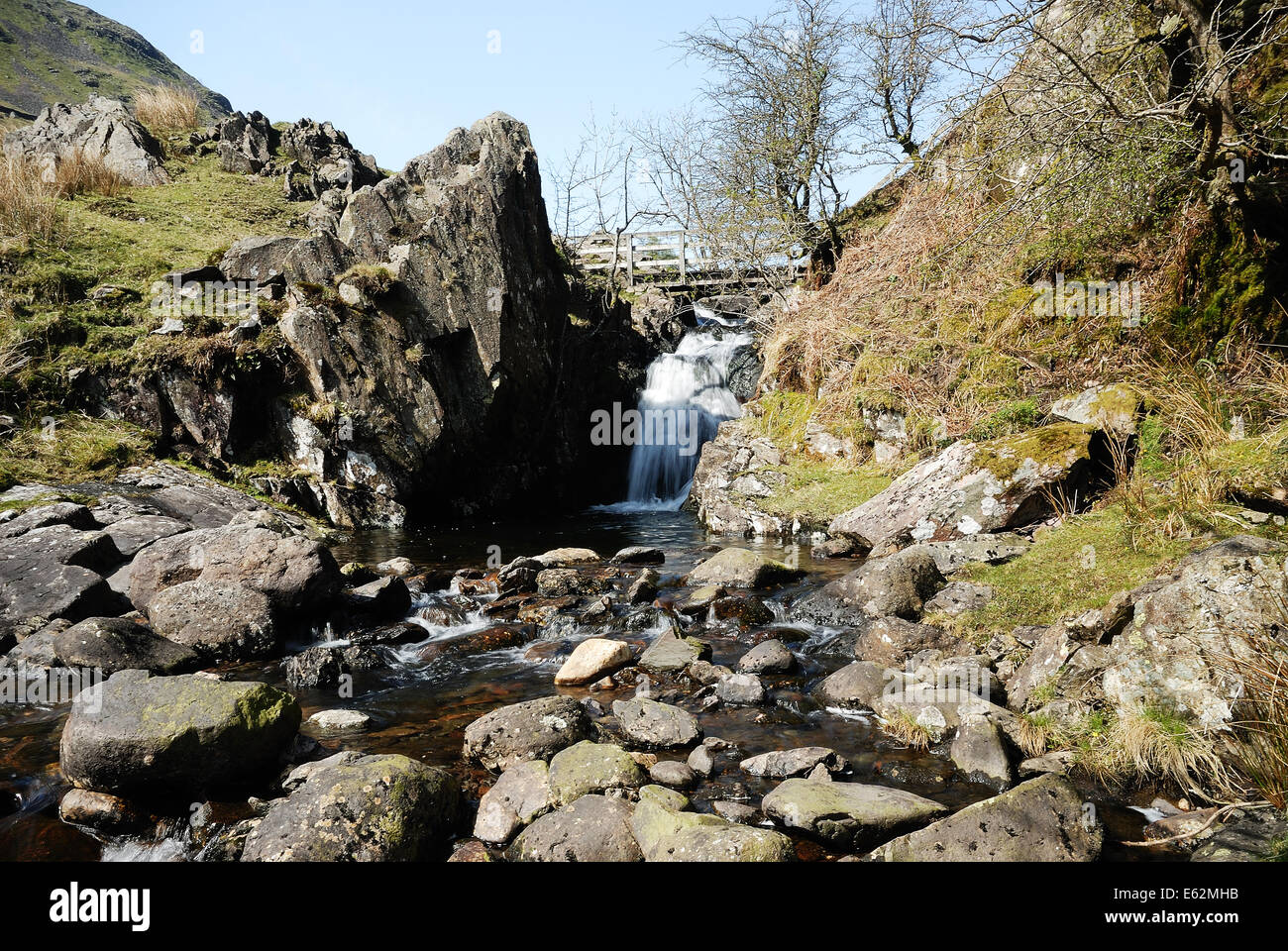 Waterfall and Bridge Stock Photo - Alamy