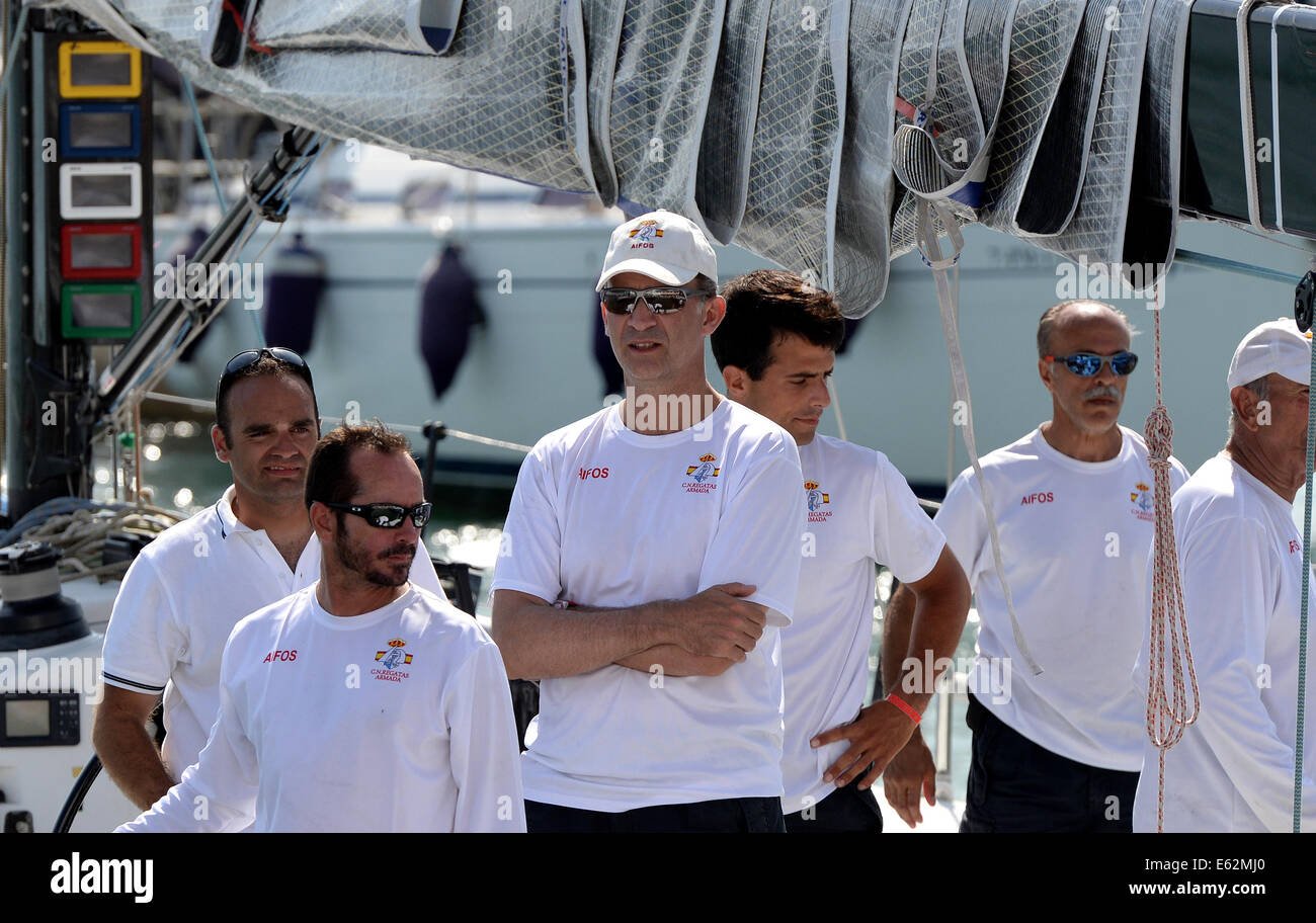King Felipe VI of Spain during their first race of the King's Cup ...