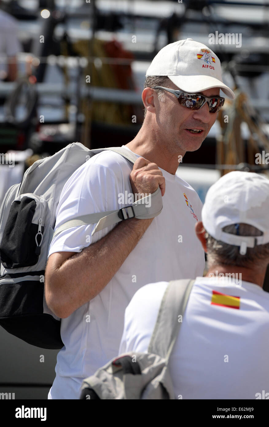 King Felipe VI of Spain during their first race of the King's Cup ...