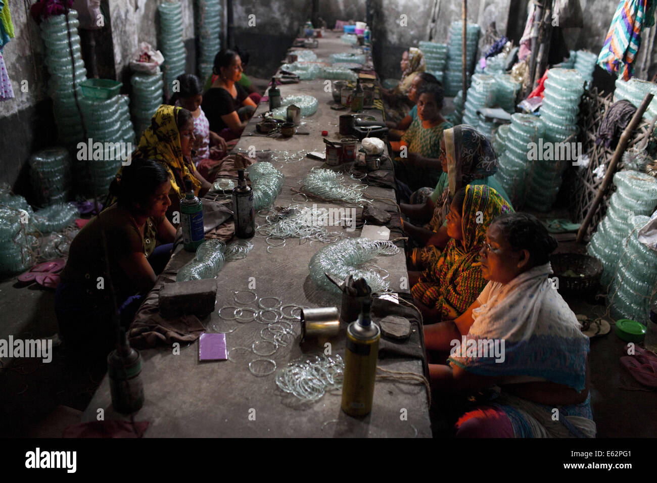 Women work with hazardous condition in a bangle factory near Dhaka ...
