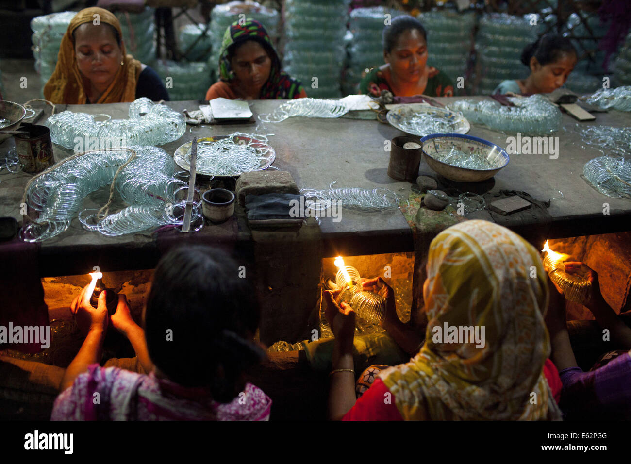 Women work with hazardous condition in a bangle factory near Dhaka ...