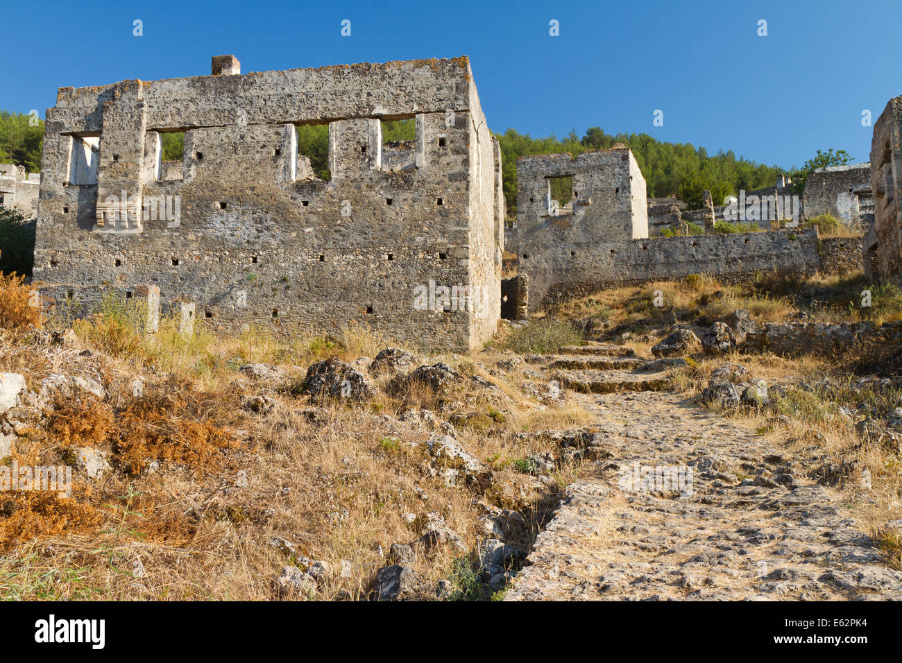 Ruins of Kayakoy, Fethiye Stock Photo - Alamy