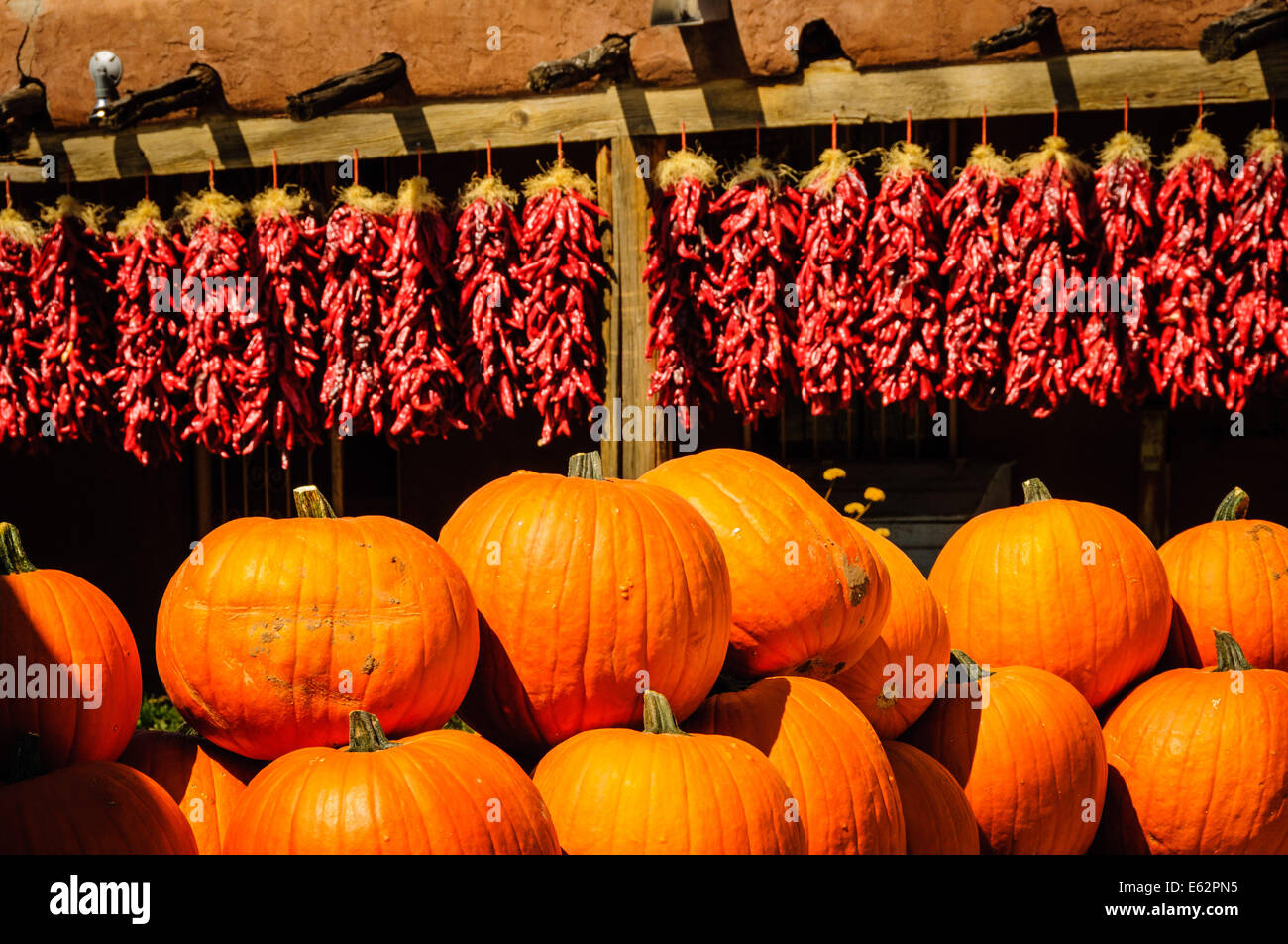 Pumpkins at a Roadside Stand, Velarde, New Mexico Stock Photo - Alamy