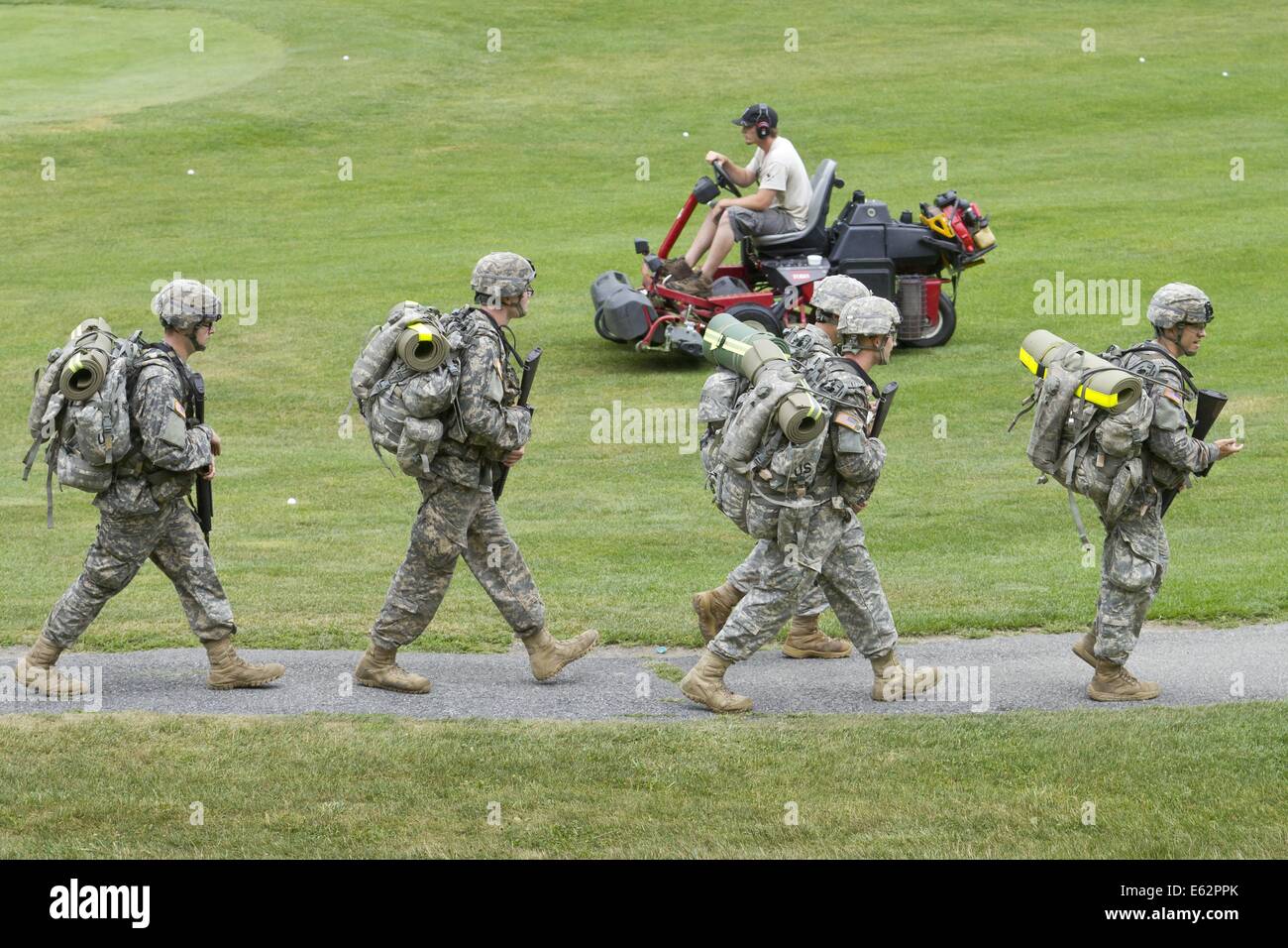 West Point, New York, USA. 12th Aug, 2014. New cadets march across the ...