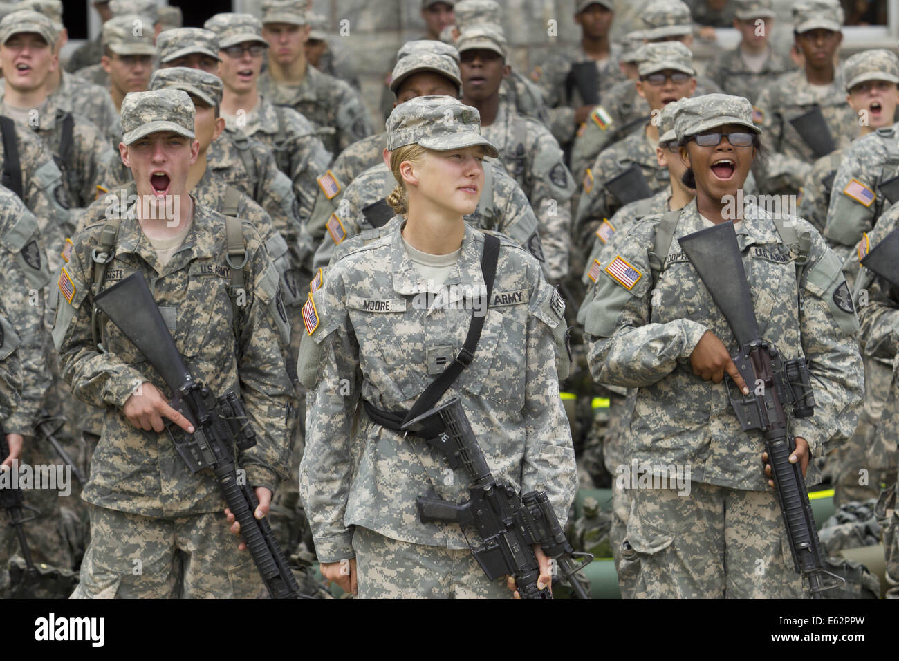 West Point, New York, USA. 12th Aug, 2014. New cadets celebrate with a ...
