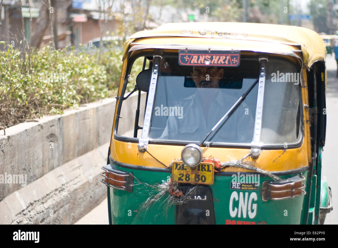 A three wheel auto rickshaw in Delhi, India Stock Photo - Alamy