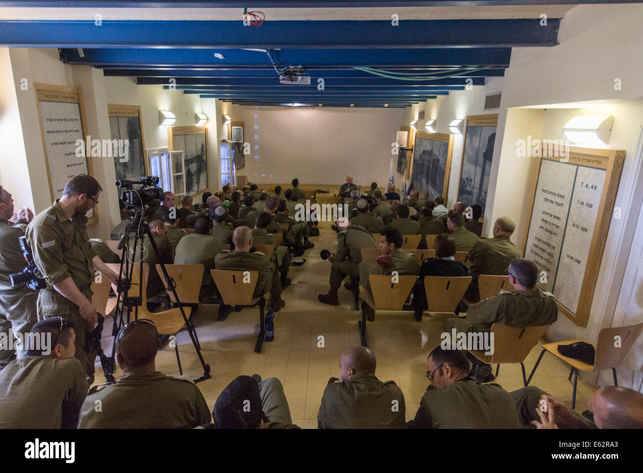 Nitzanim, Israel. soldiers hear a lecture from Major General. Yitzhak ...