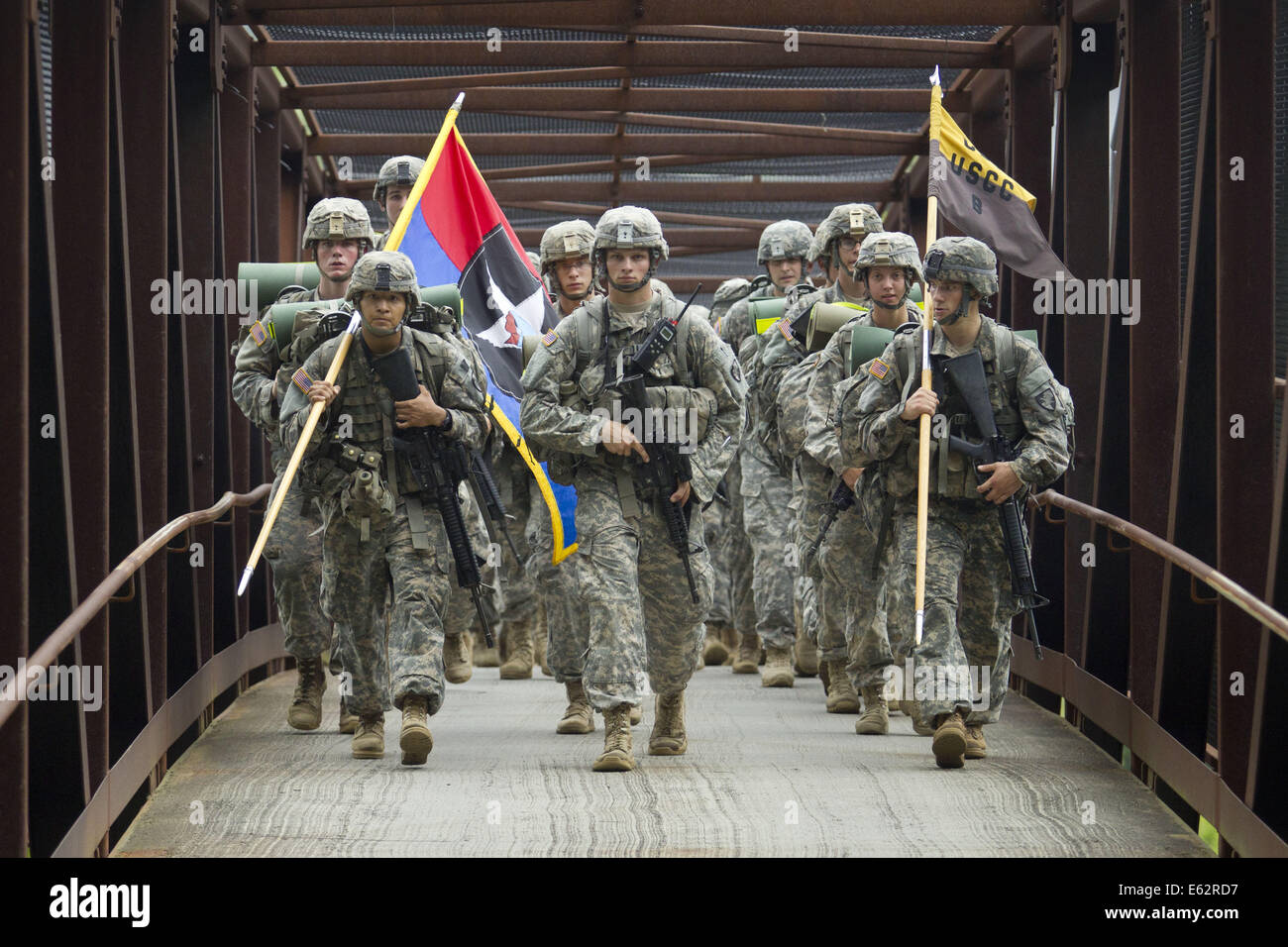 West Point, New York, USA. 12th Aug, 2014. New cadets march across a ...