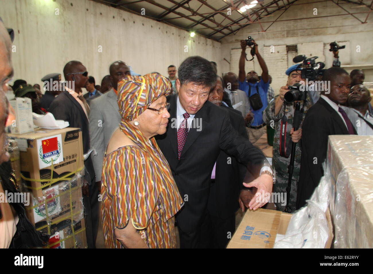Monrovia, Liberia. 12th Aug, 2014. Chinese Ambassador to Liberia Zhang ...
