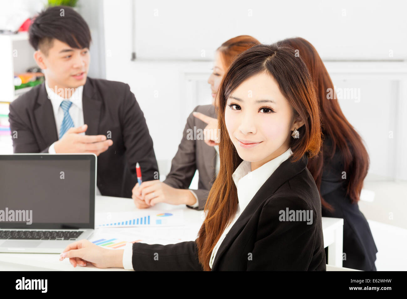 business female manager with teams in the office Stock Photo - Alamy