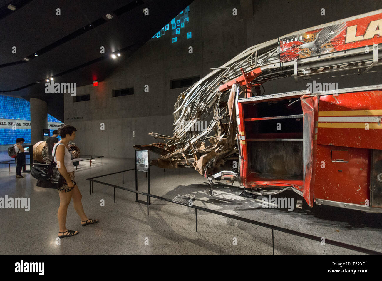 Manhattan, New York. A Destroyed Fire Engine in the 9/11 Memorial Stock ...