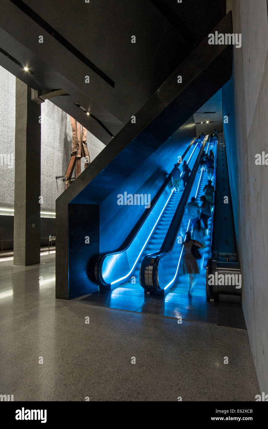 Manhattan, New York. Escalator in the 9/11 memorial Stock Photo - Alamy