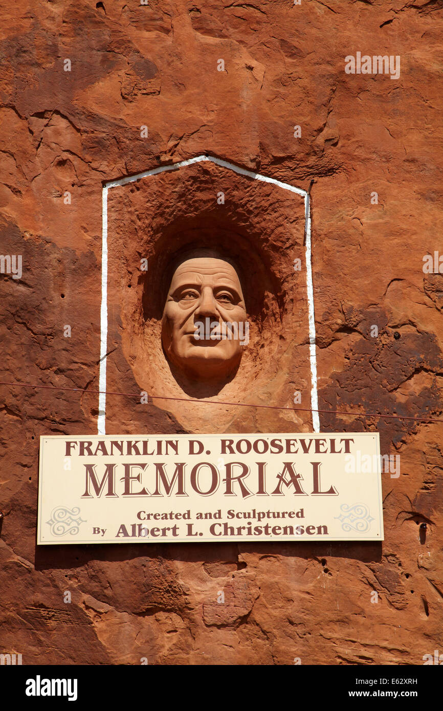 Franklin D Roosevelt Memorial at Hole N" The Rock underground house and ...