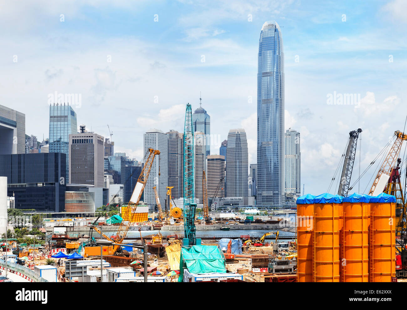 Hong kong construction site at finance district Stock Photo - Alamy