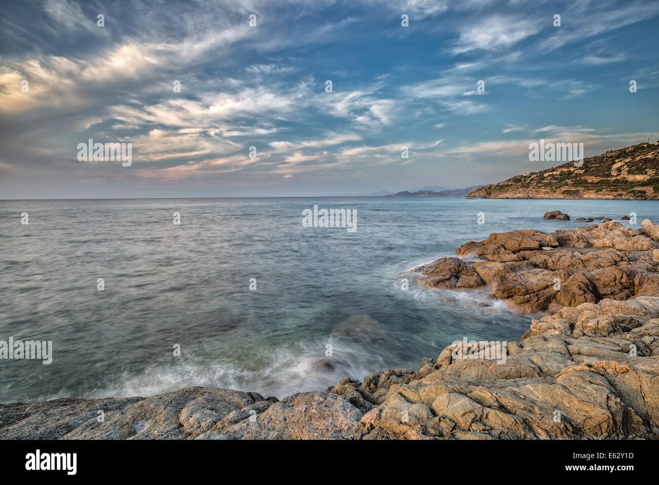 Coast of the Balagne region of Corsica near Ile Rousse looking towards ...