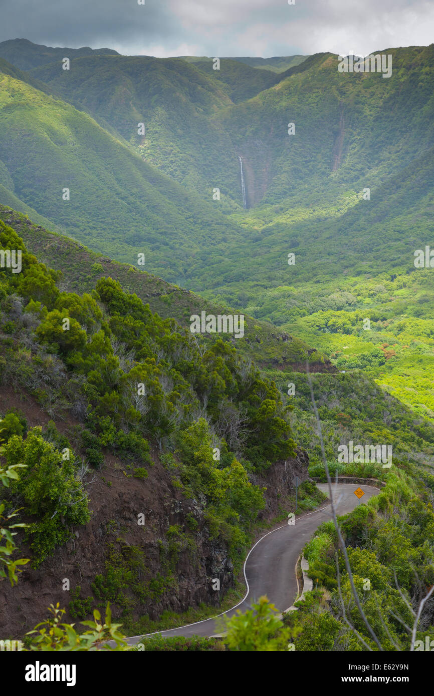Waterfall in Halawa Valley on Molokai, Hawaii Stock Photo - Alamy