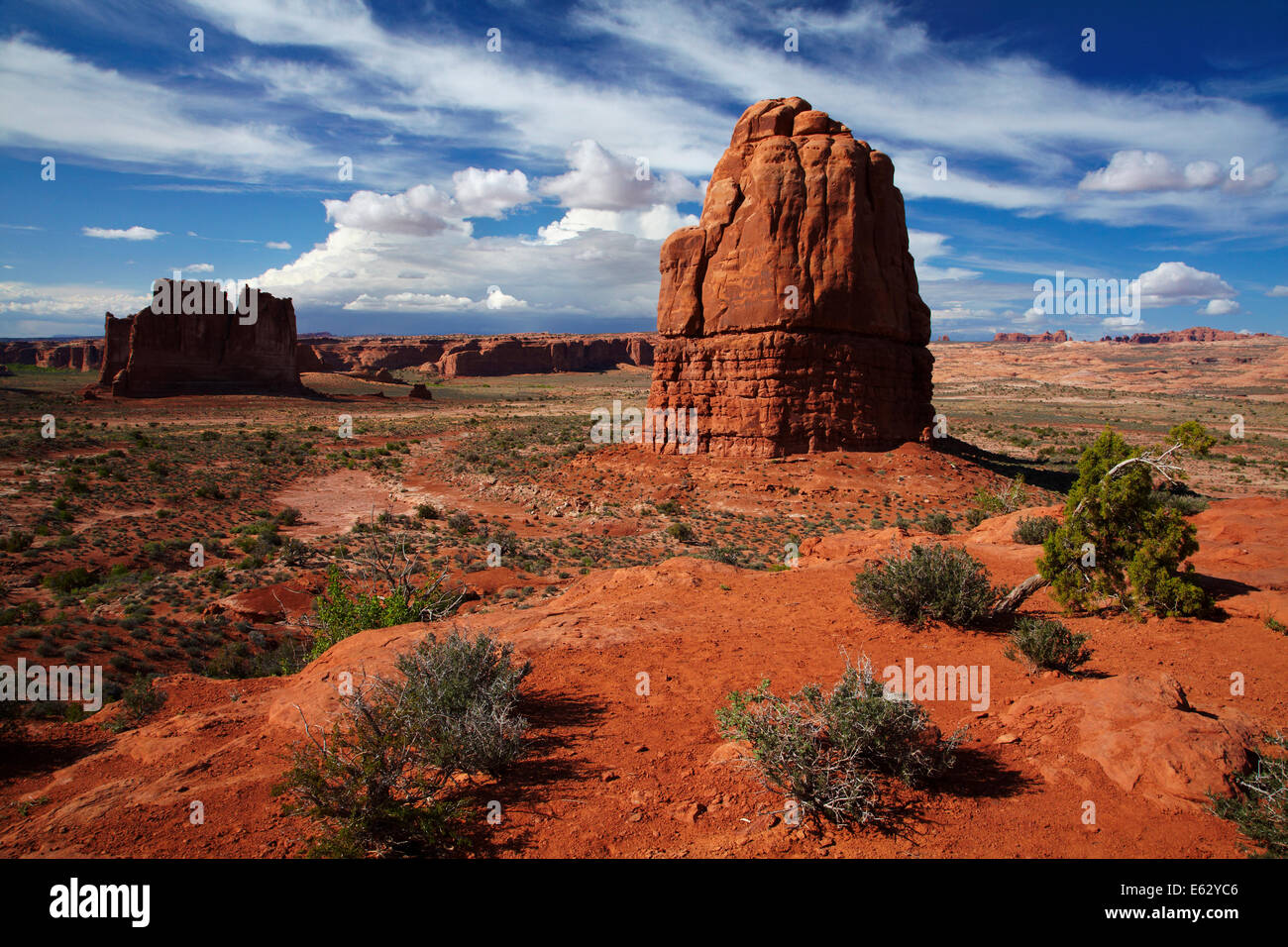 View of rock formations from La Sal Mountains viewpoint, Arches ...