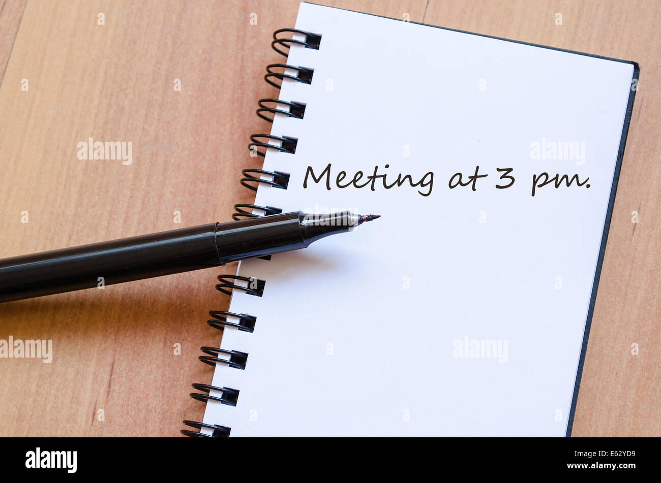 Schedule Notepad Meeting at 3 pm Stock Photo - Alamy
