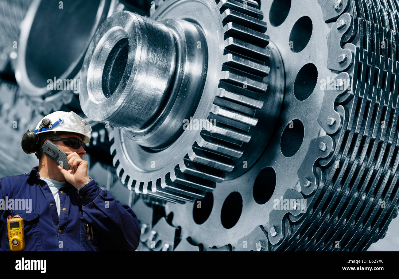 engineers working with machinery Stock Photo - Alamy