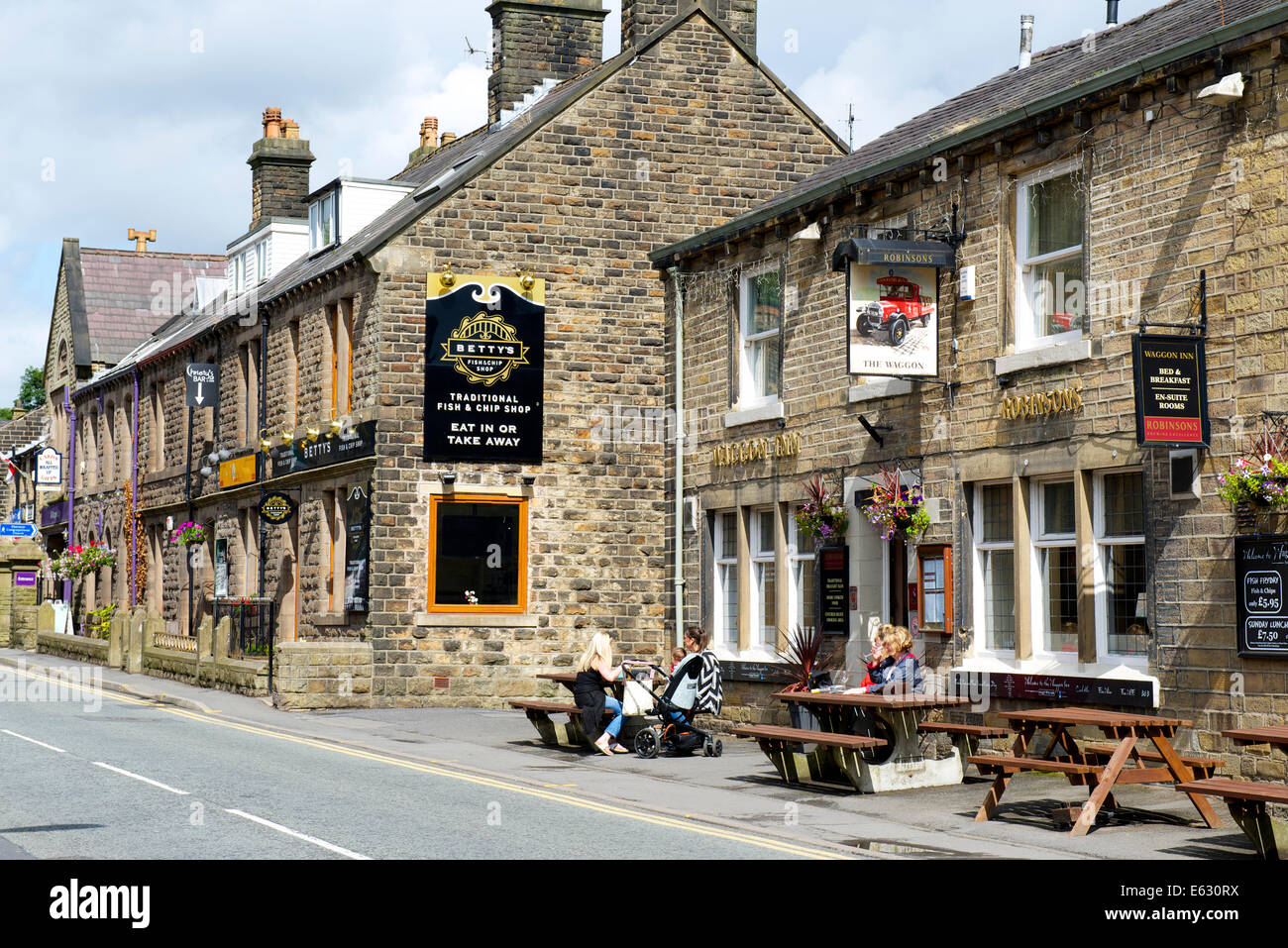 The Waggon pub in Uppermill, Saddleworth, West Yorkshire, England UK Stock Photo - Alamy