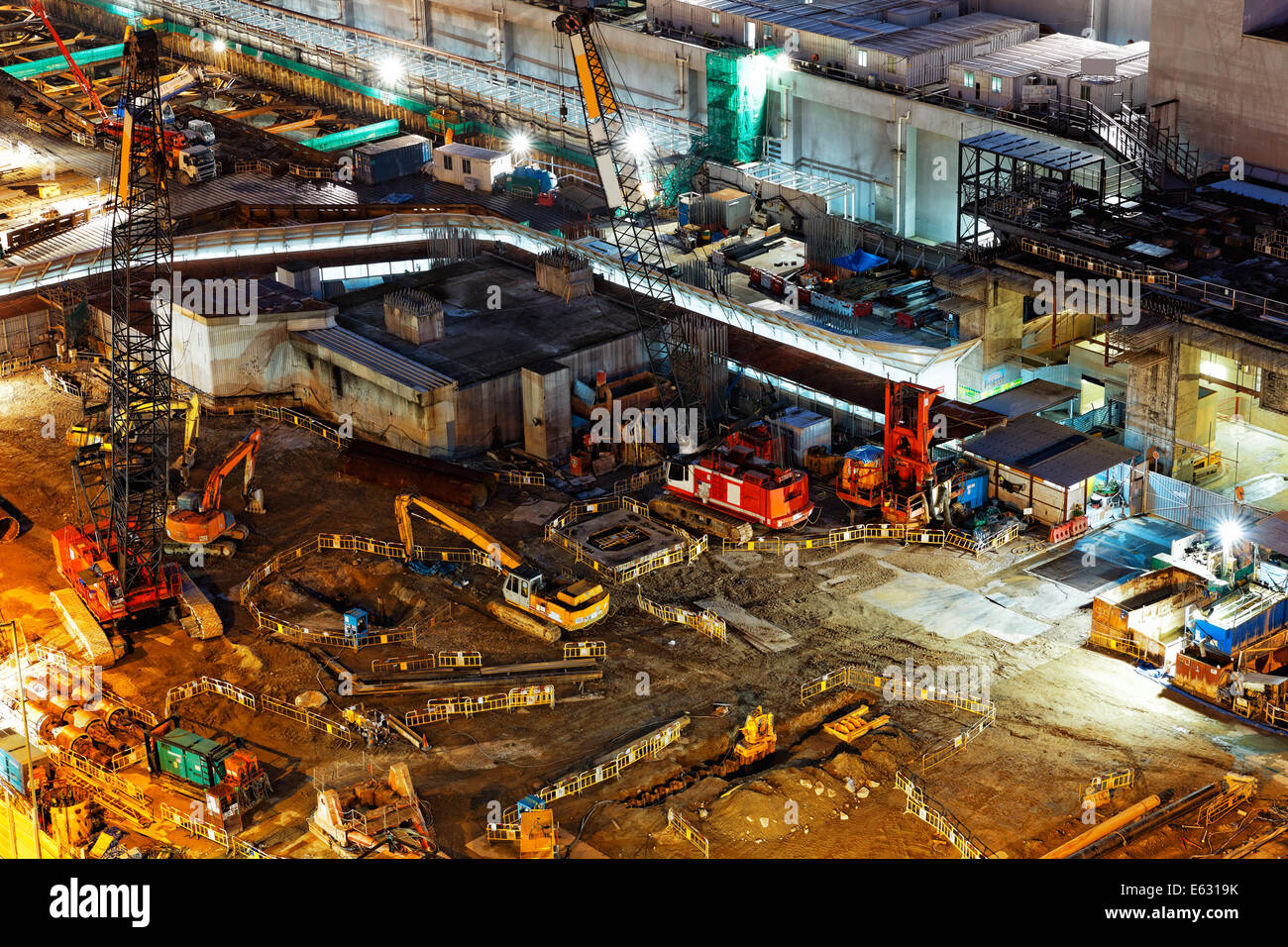 Aerial construction site sunset hi-res stock photography and images - Alamy