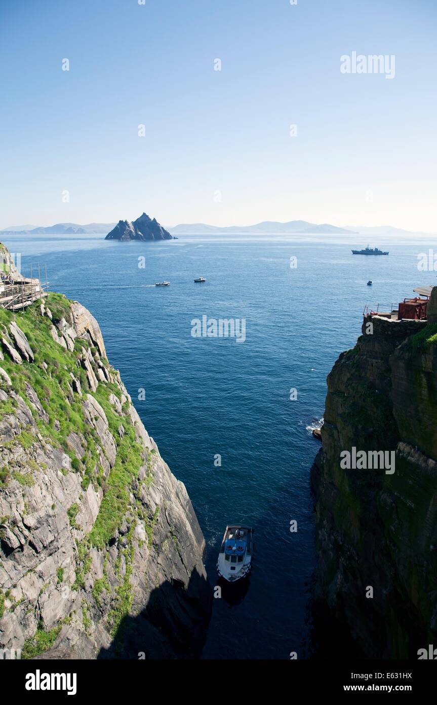Skellig Islands Rep. Ireland. View from Great Skellig to Little Skellig ...