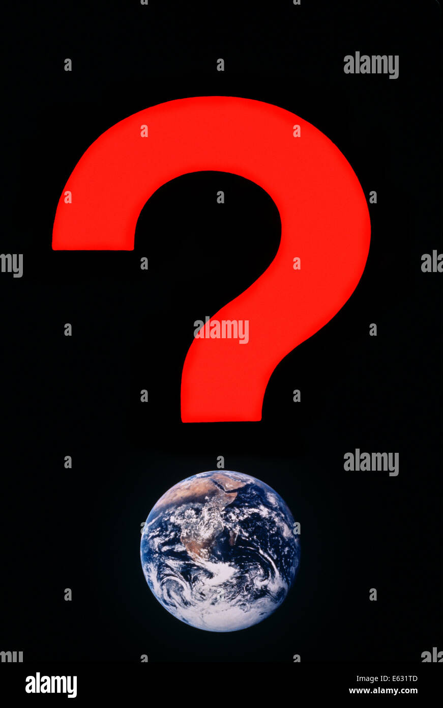 EARTH IN QUESTION MARK Stock Photo - Alamy