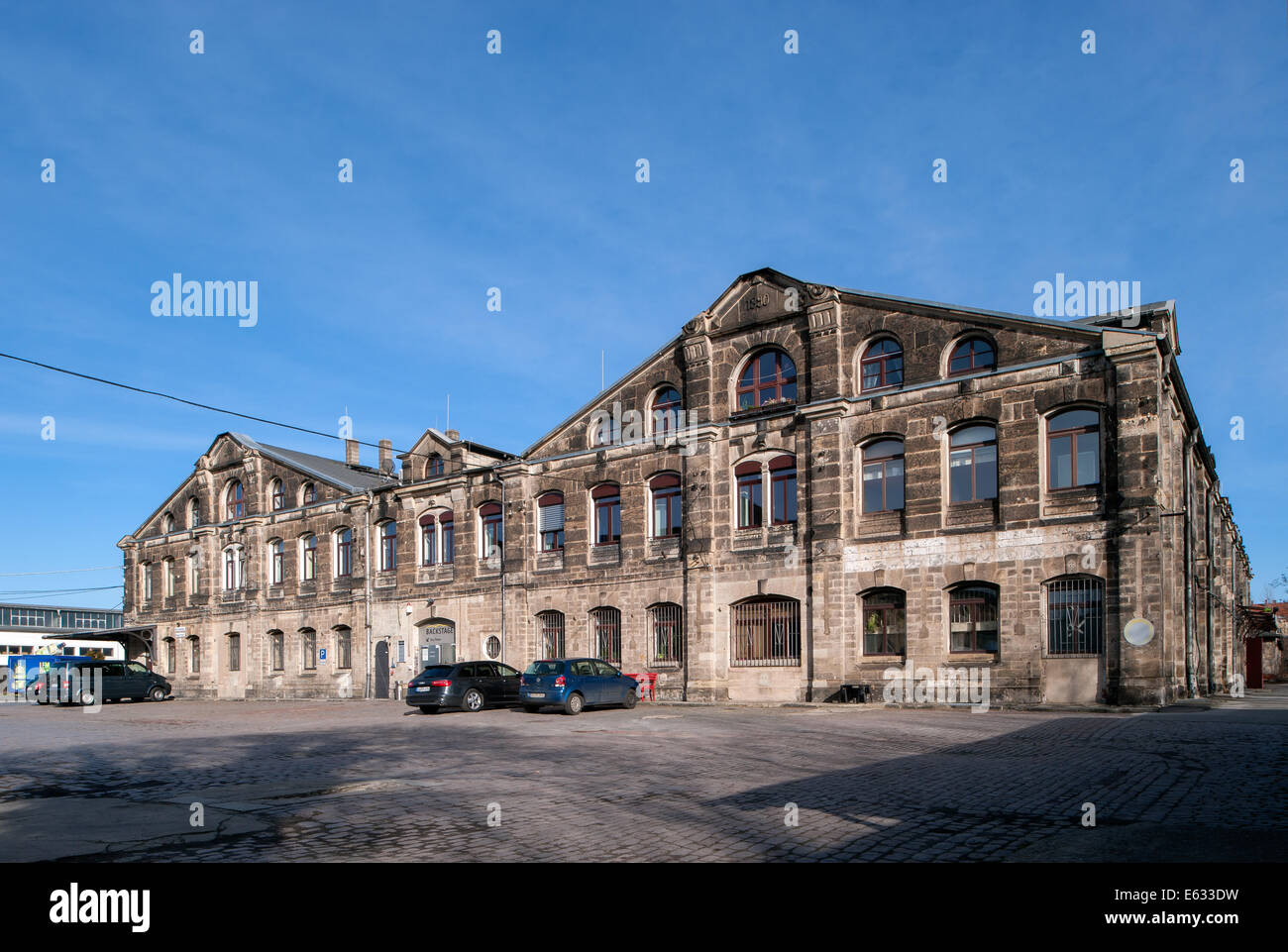 Dresden, Germany, the main building of the old slaughterhouse in ...