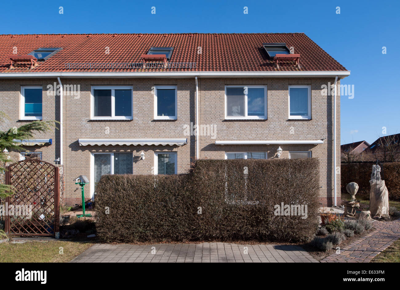 Berlin, Germany, new construction of row houses in Berlin-Biesdorf ...