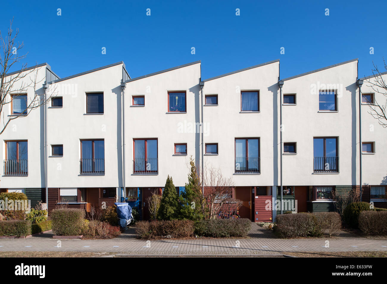 Berlin, Germany, new construction of row houses in Berlin-Biesdorf ...