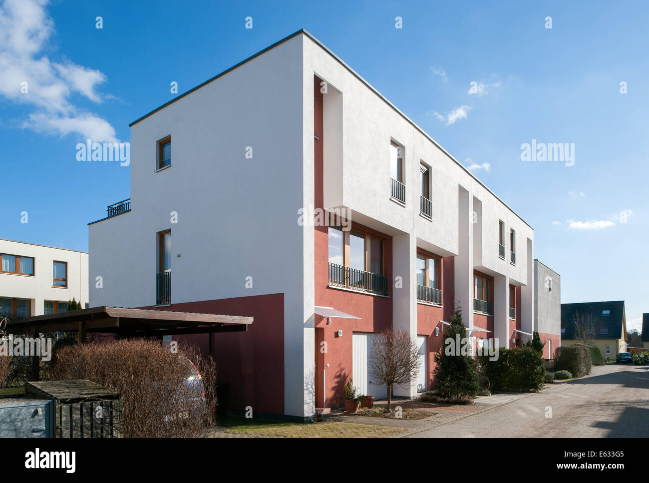 Berlin, Germany, new construction of row houses in Berlin-Biesdorf ...