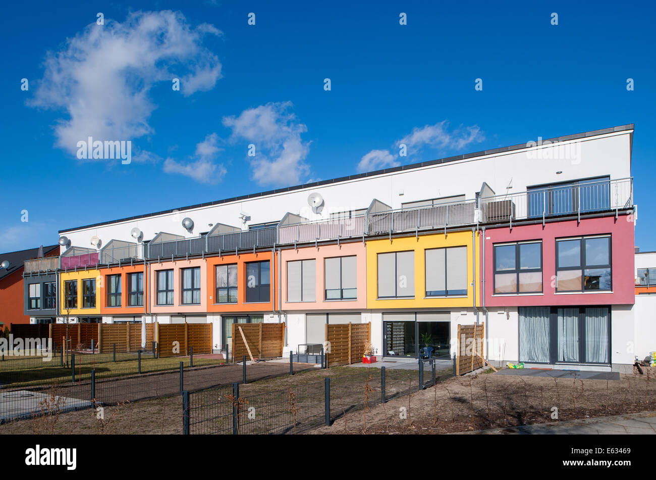 Berlin, Germany, new construction of row houses in Berlin-Biesdorf ...
