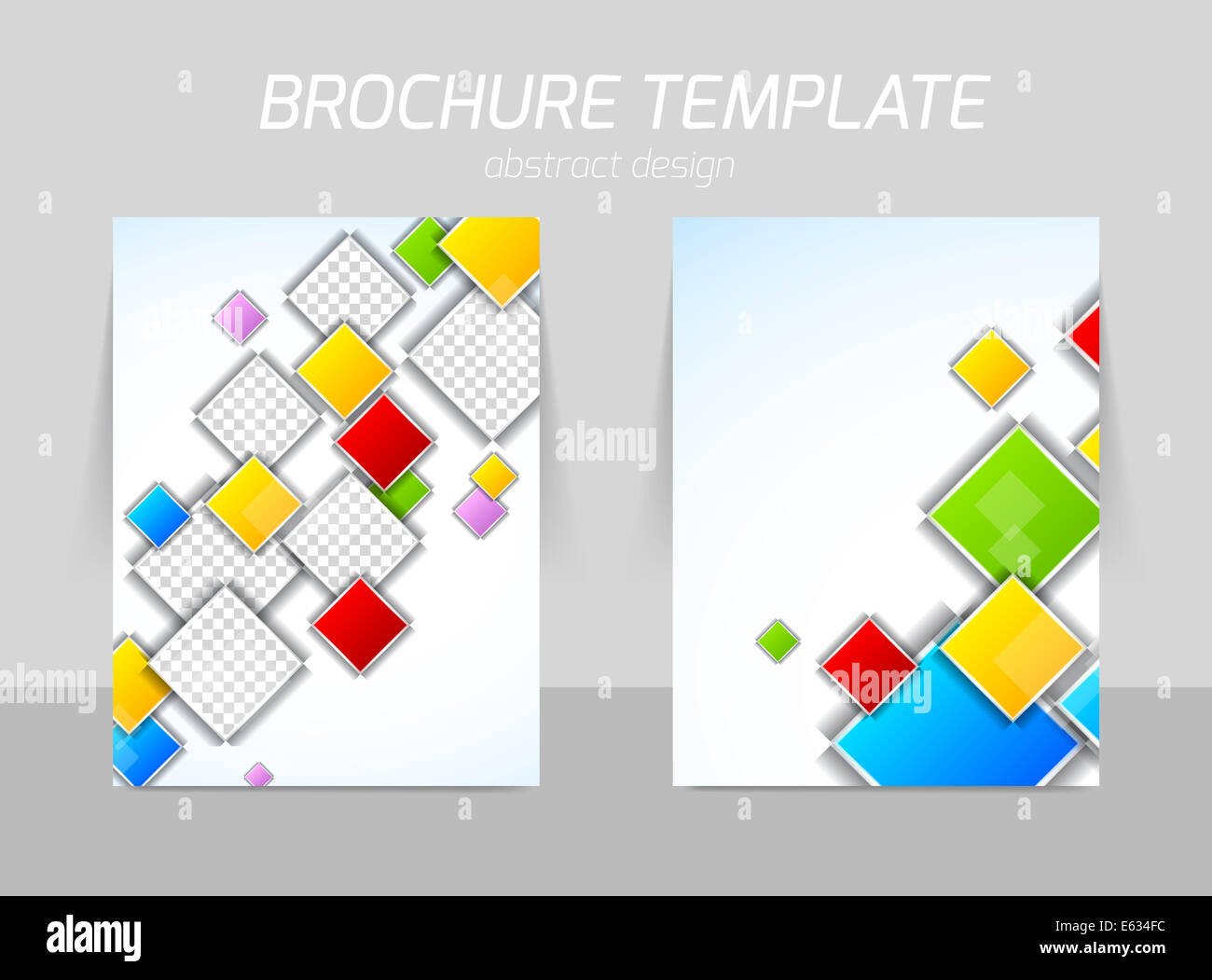 colorful squares flyer template Stock Photo - Alamy