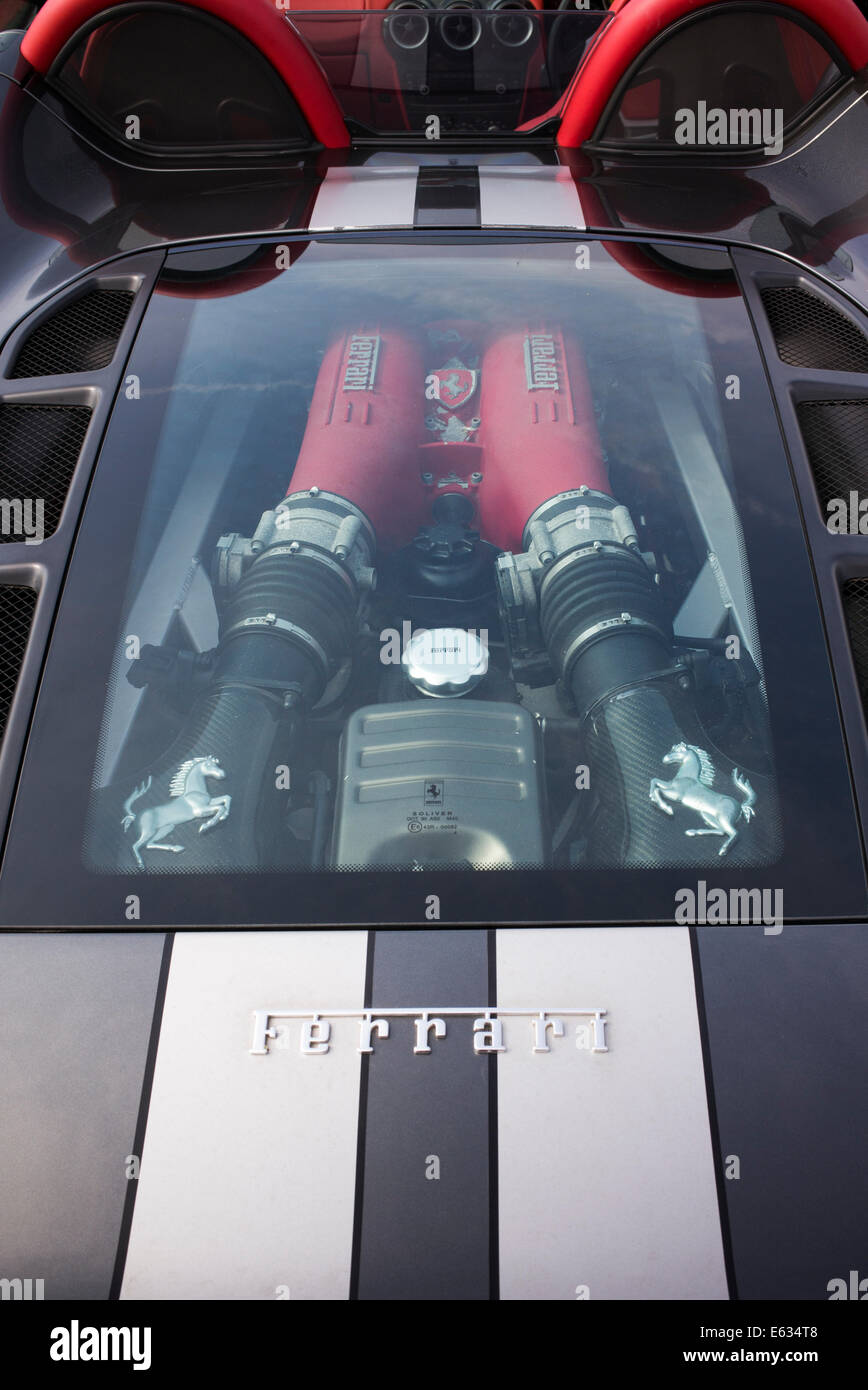 Ferrari 430 rear end showing engine Stock Photo - Alamy