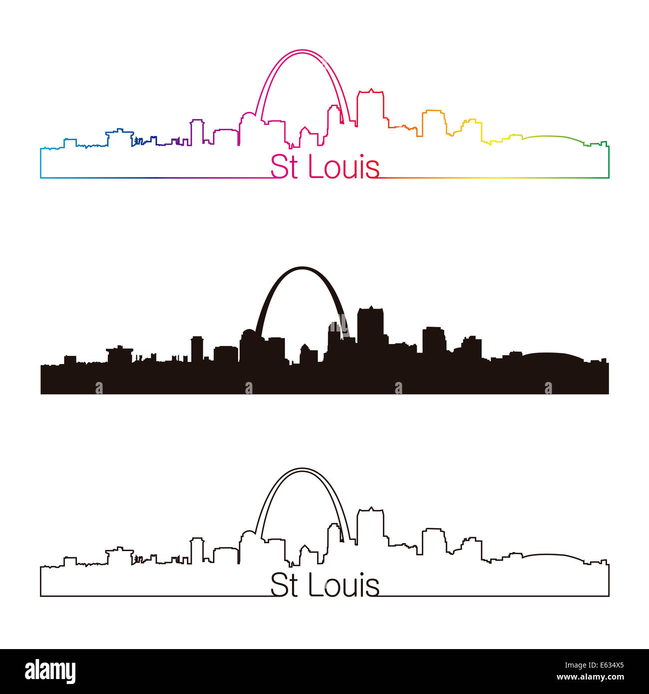 St Louis skyline linear style Stock Photo - Alamy