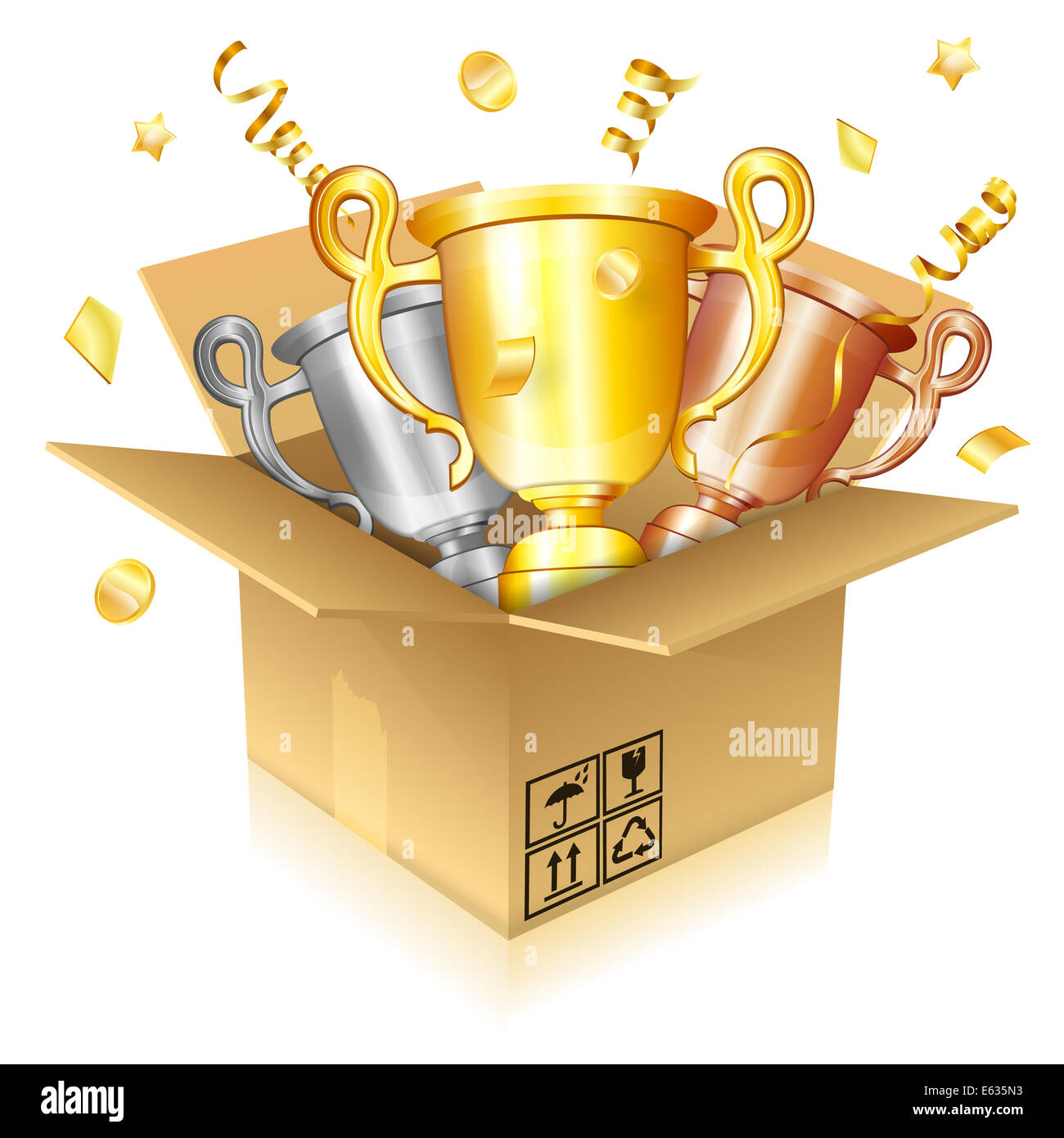 Trophies box hi-res stock photography and images - Alamy