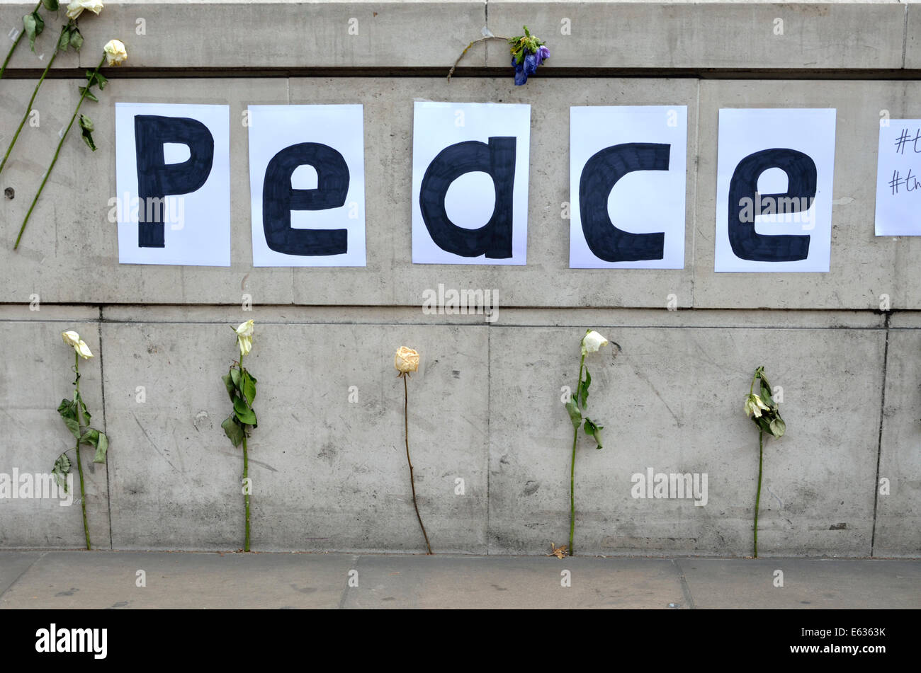 London, England, UK. Peace protest in Whitehall opposite Downing Street ...