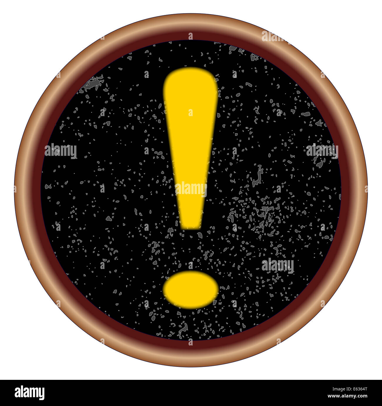 A typewriter key with an exclamation mark over a white background Stock ...