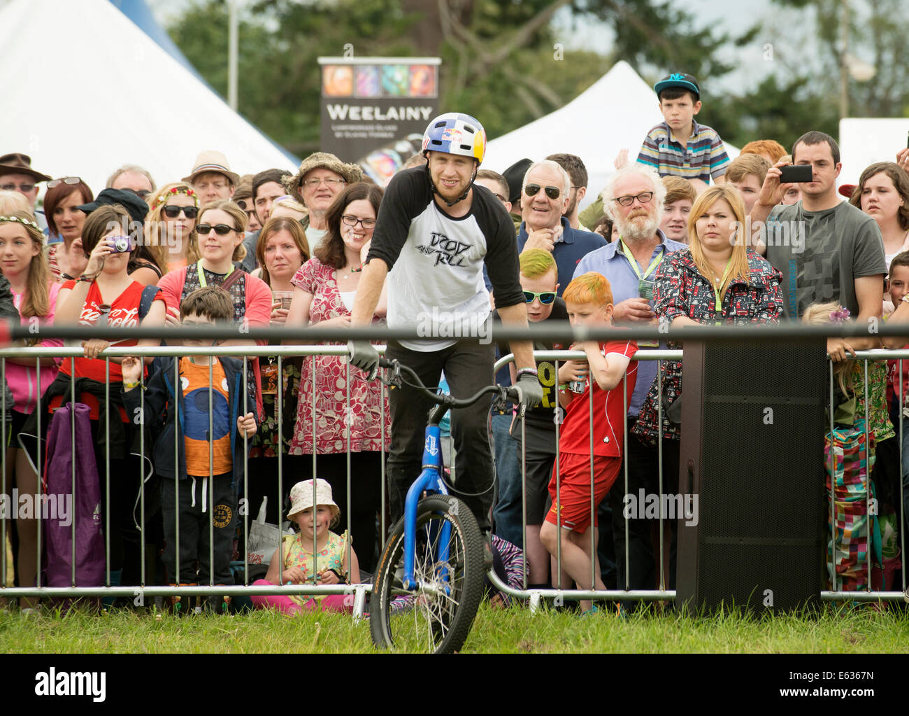 Danny MacAskill performs his Drop and Roll road show at the Belladrum ...
